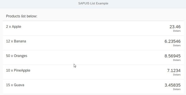 Sapui5 Sapmlist Example Aggregation Binding Part 6 Sapui5 Tutorial For Beginners