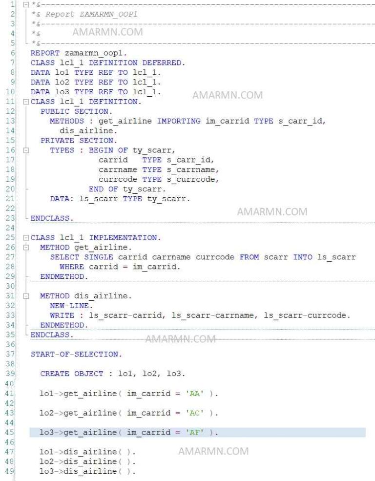 Object Oriented ABAP Local Class - amarmn.com Object Oriented ABAP Local Class - amarmn.com